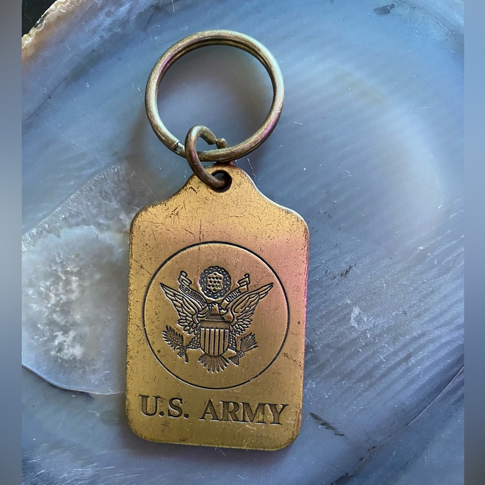 Vintage Us Army Keychain In Gold - Gem